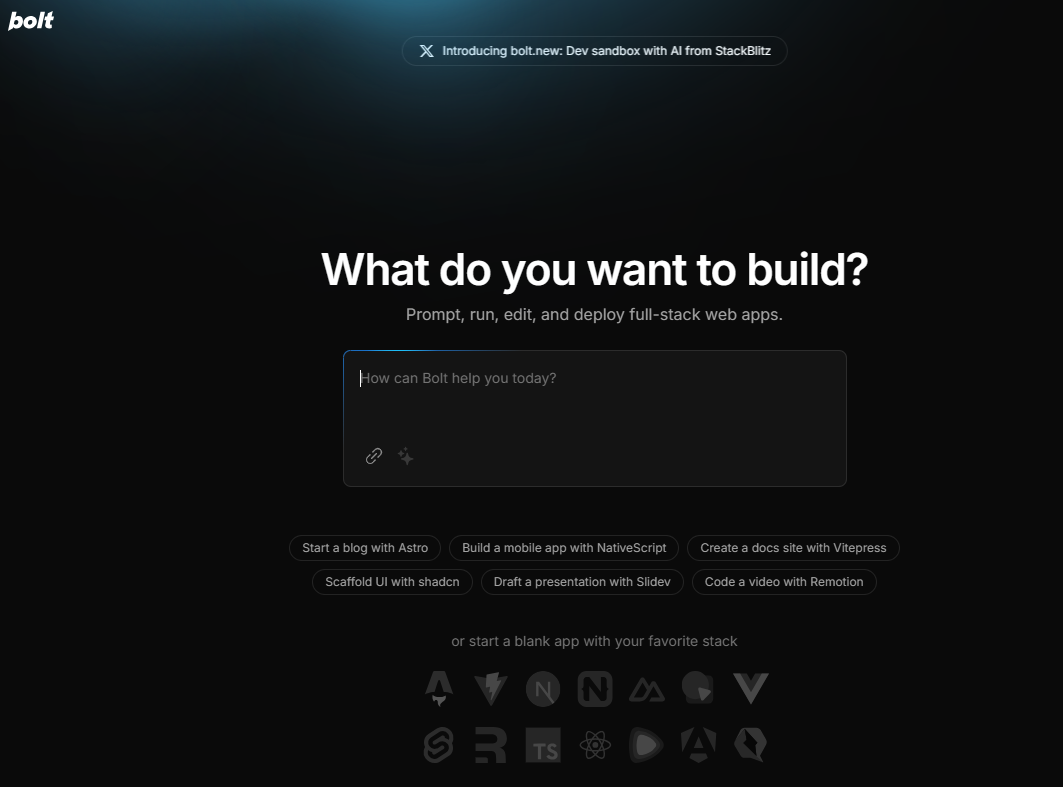 Créer une application sans coder avec bolt.new